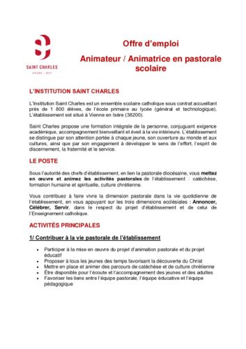 recrutement animateur en pasto | SNCEEL
